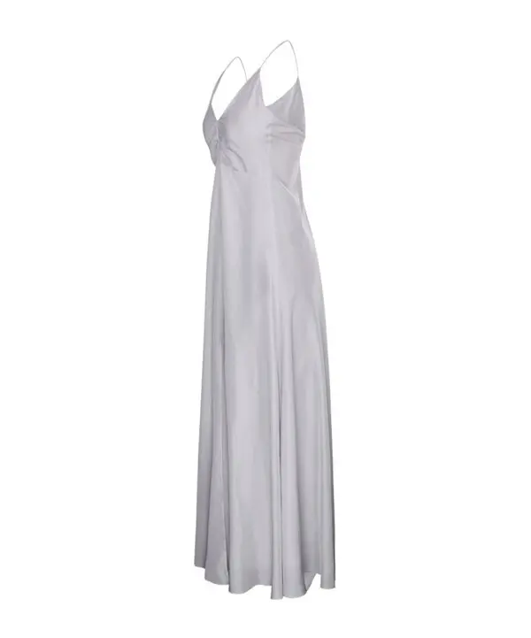 FORTE_FORTE Sleeveless V-neck Pleated Cross Strap Maxi Dress