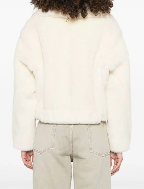 Max Mara Faux Fur Coat - White
