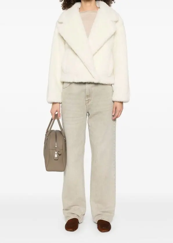 Max Mara Faux Fur Coat - White