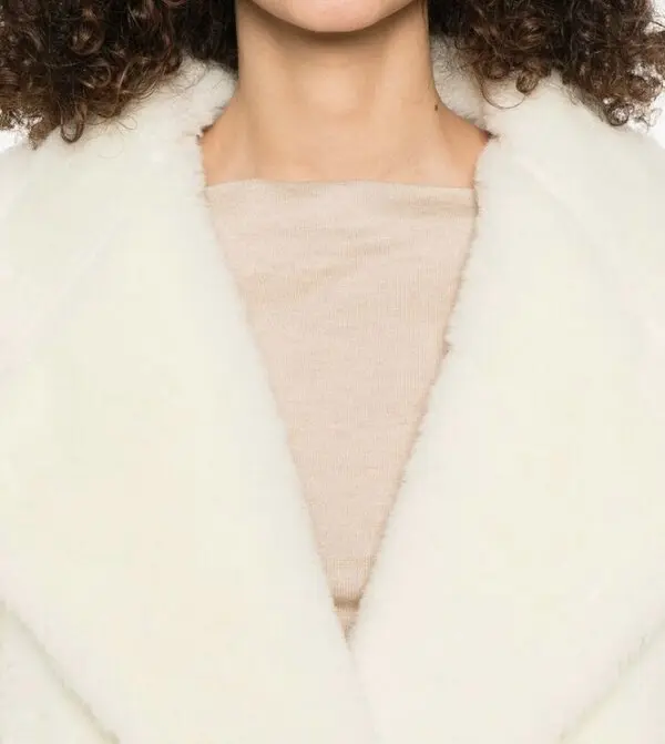 Max Mara Faux Fur Coat - White