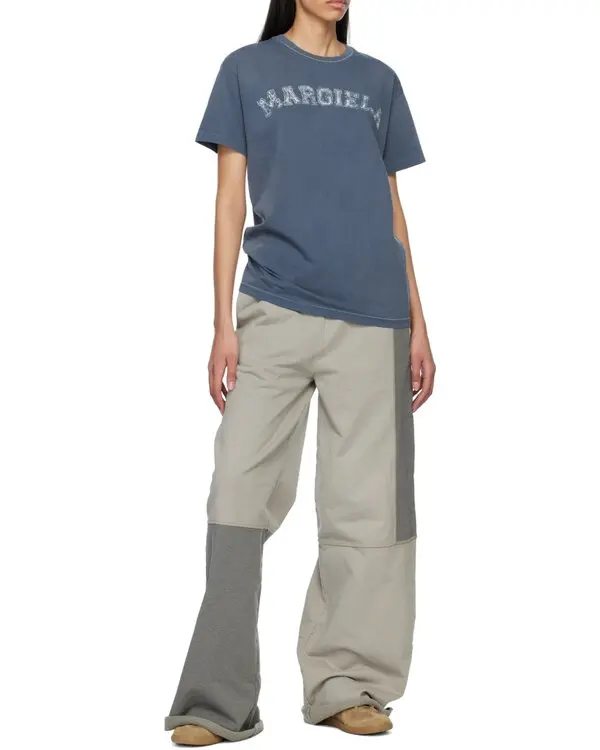 MAISON MARGIELA Logo Printed Crewneck T-shirt - Blue