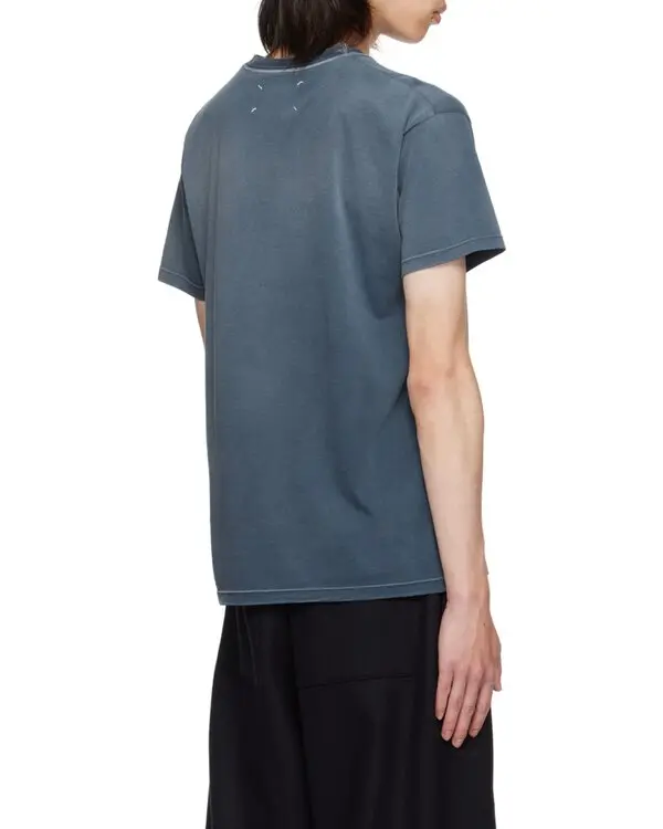 MAISON MARGIELA Logo Printed Crewneck T-shirt - Blue