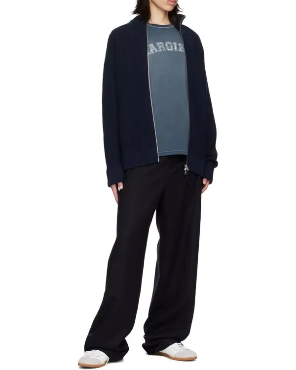 MAISON MARGIELA Logo Printed Crewneck T-shirt - Blue