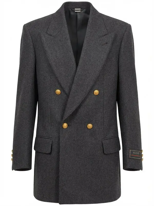 Gucci Double Breasted Formal Blazer - Gray