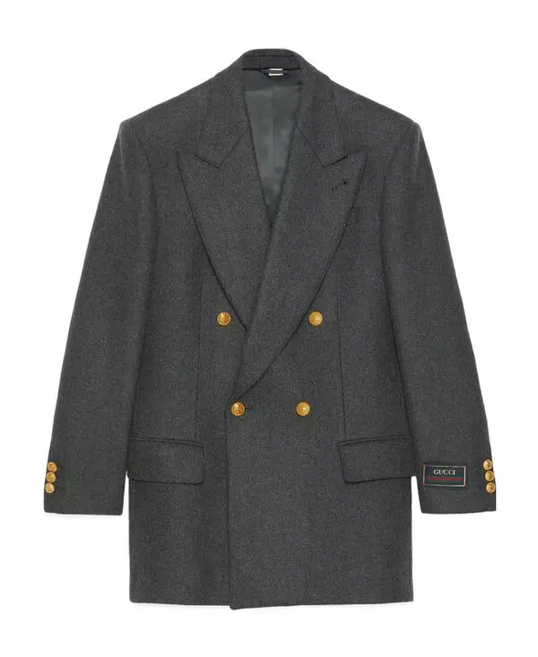 Gucci Double Breasted Formal Blazer - Gray