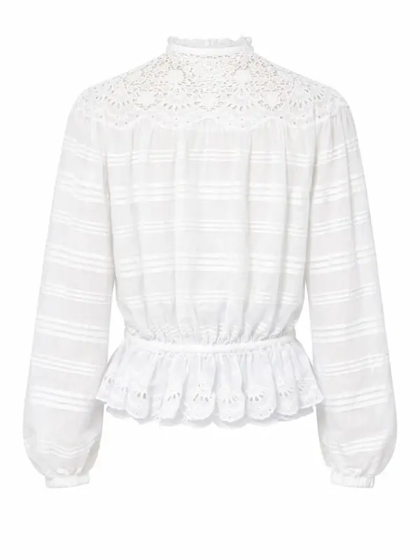 Isabel Marant Étoile Polly Floral Lace Blouse - White