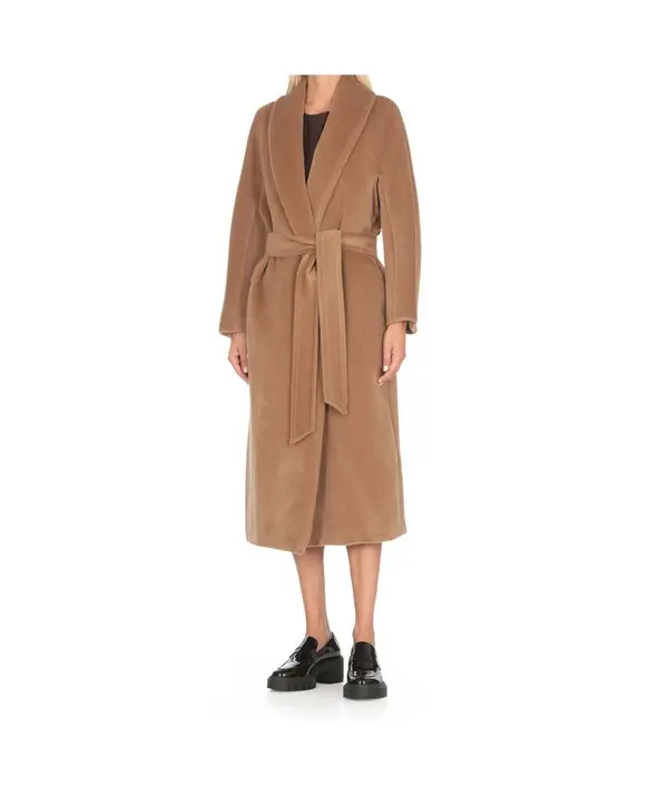 Max Mara Belted Long-sleeved Coat - Brown