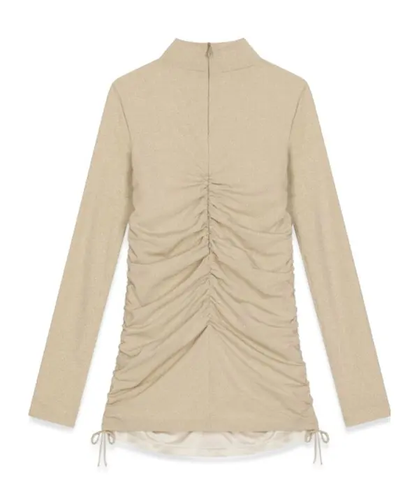 Dolce & Gabbana Logo Plaque Ruched Mini Dress