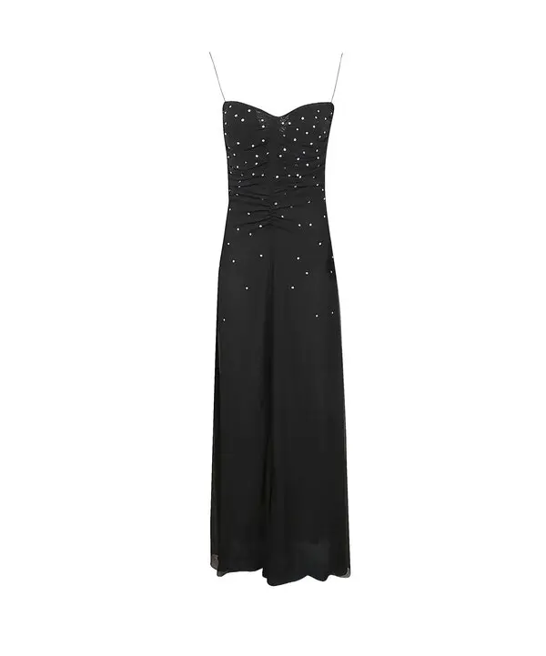 FORTE_FORTE Crystal Embellished Bustier Maxi Dress