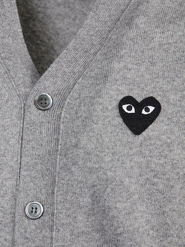 Play Comme Des Garcon Mélange-effect Wool Cardigan - Mist Grey
