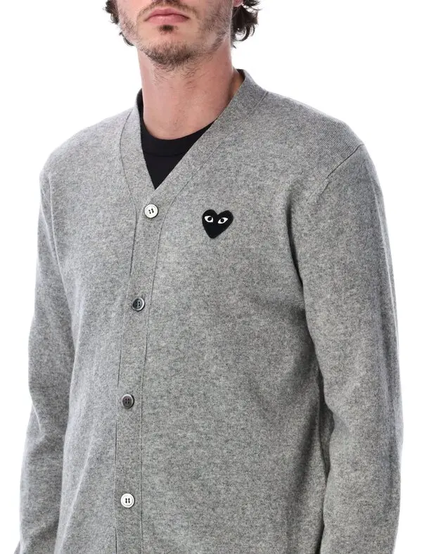 Play Comme Des Garcon Mélange-effect Wool Cardigan