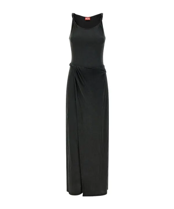 DIESEL® Sleeveless Maxi Dress With Wrap Skirt - Black