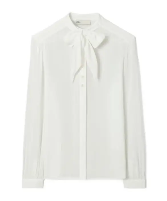 Tory Burch Georgette Bow Blouse - No