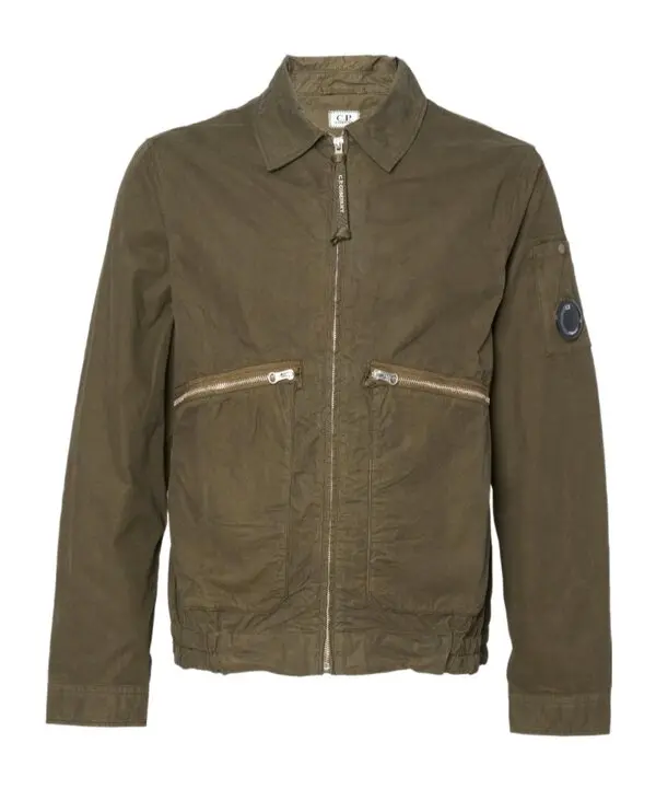 C.P. COMPANY Zip-up Jacket With Lens Detail - Brown