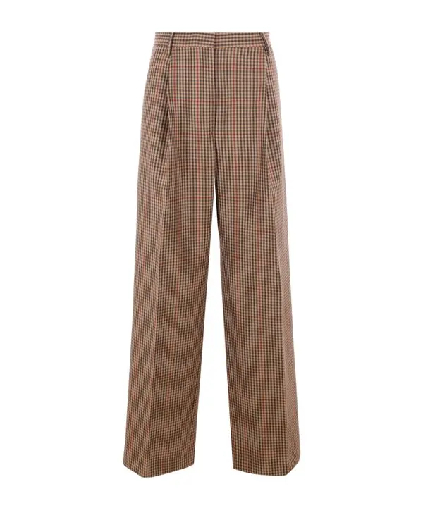 Dries Van Noten Plaid Pleated Trousers