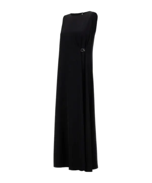 Herno Sleeveless Draped Maxi Dress - Black