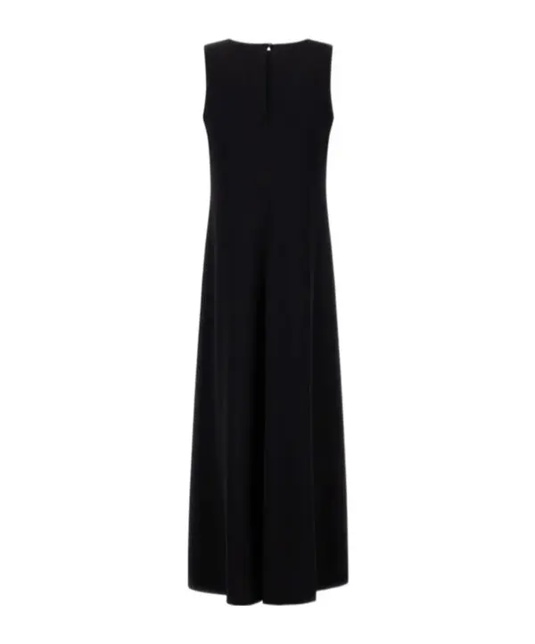 Herno Sleeveless Draped Maxi Dress - Black