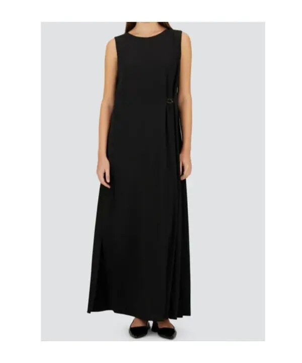 Herno Sleeveless Draped Maxi Dress - Black