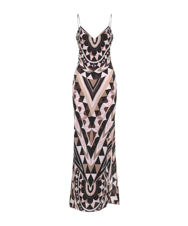 Emilio Pucci Geometric Print Maxi Slip Dress