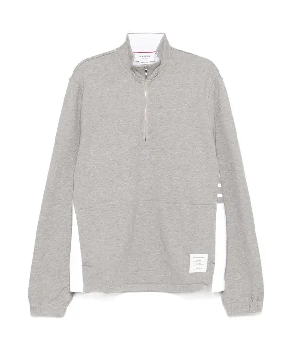 Thom Browne Neckline Zipper Hoodie - Light Gray