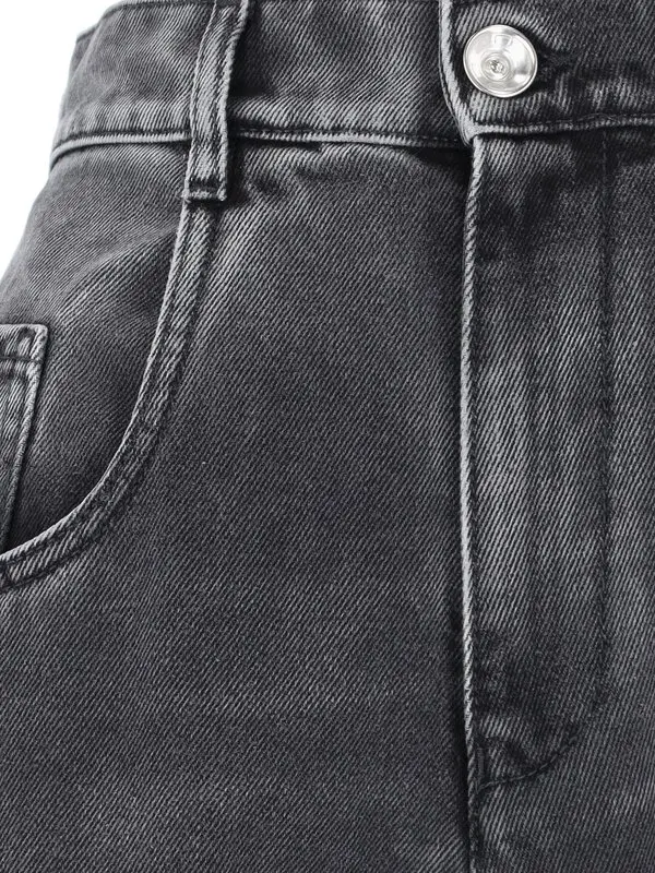 MAISON MARGIELA High Waist Tapered Leg Jeans With Cut-out Detail - Black