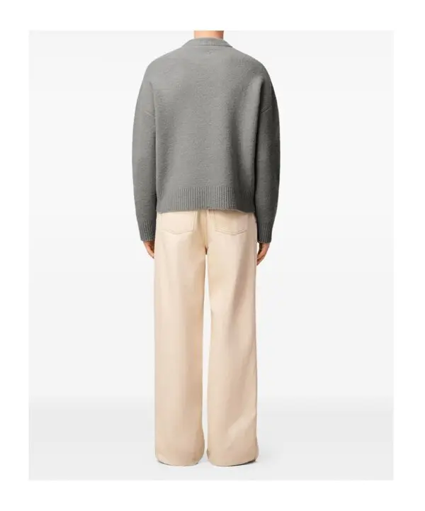 Ami Logo Detailed Crewneck Jumper - Gray