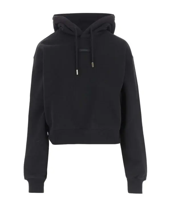 Jacquemus Logo Patch Drawstring Hoodie - Black