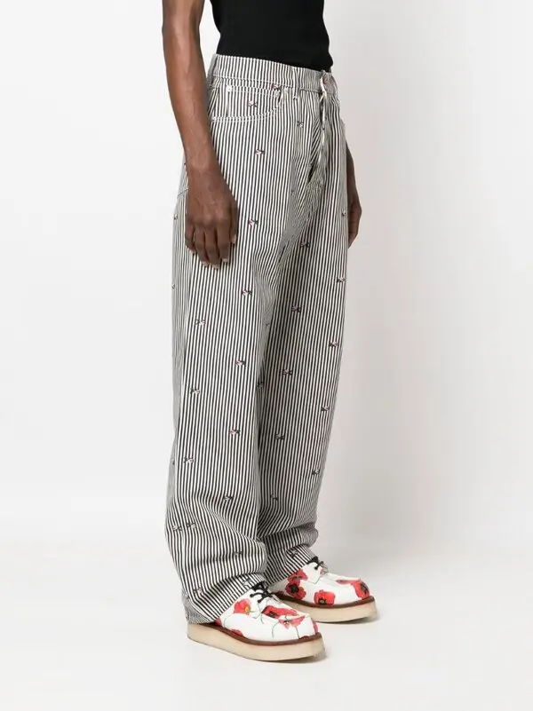 Kenzo Striped Straight-leg Trousers