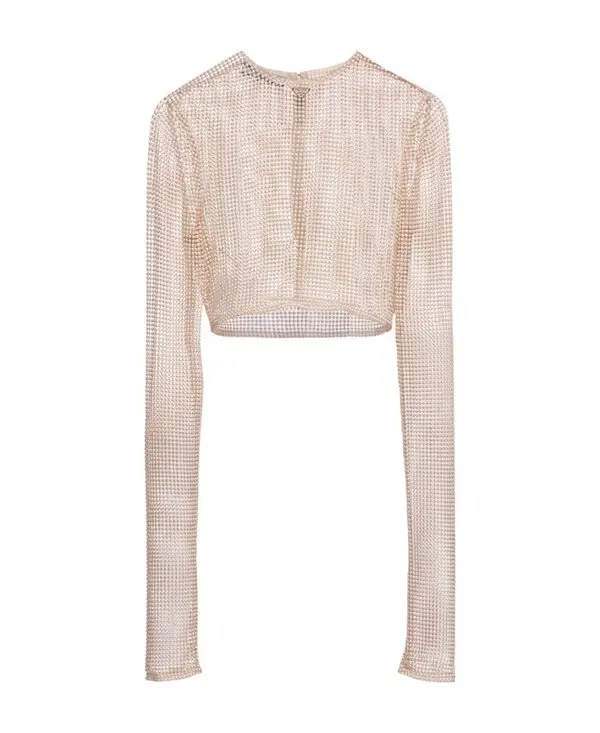 Prada All-over Bead Embellished Cropped Top - Ivory