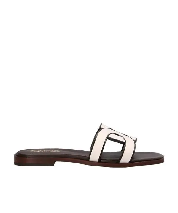 TOD'S Chain Detail Slip-on Sandals - White