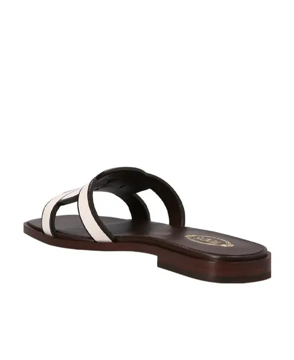 TOD'S Chain Detail Slip-on Sandals - White