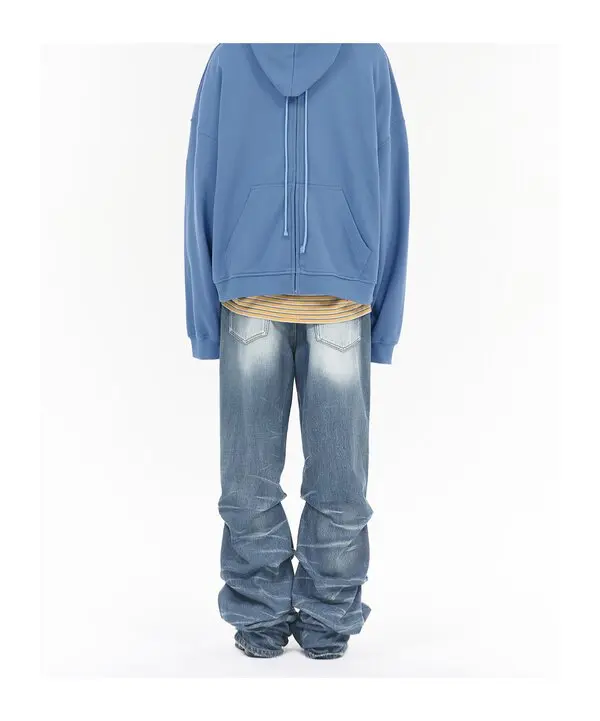We11Done Distressed Wide-leg Denim Trousers