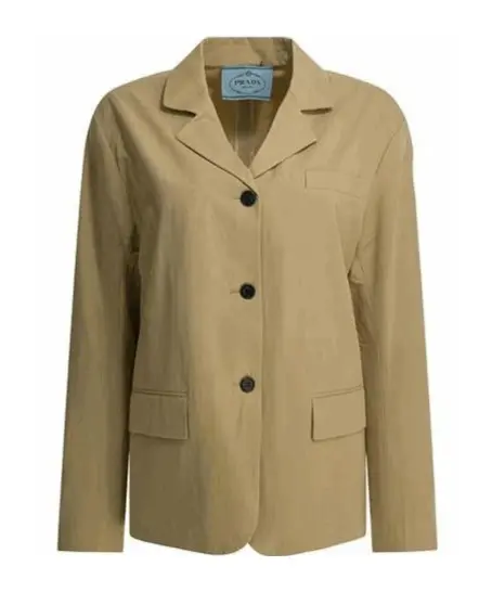 Prada Long Sleeve Collared Button-up Jacket