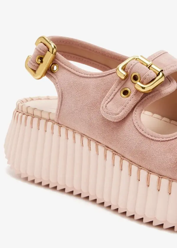 Chloé Platform Buckle Heeled Sandals