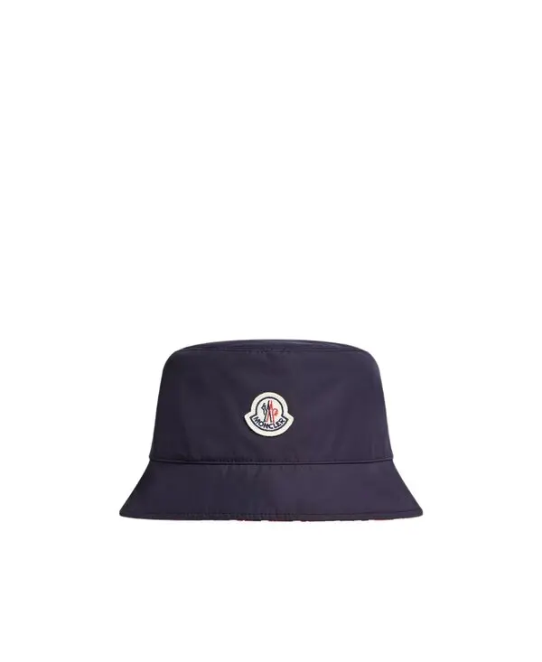 Moncler Logo Patch Reversible Bucket Hat - Blue