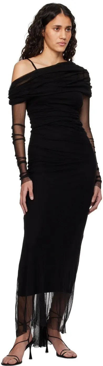 Christopher Esber Off-shoulder Tulle Midi Dress