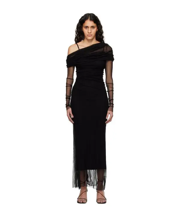 Christopher Esber Off-shoulder Tulle Midi Dress