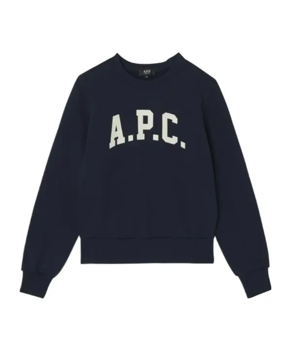 A.p.c. Logo-appliqué Sweatshirt - Dark Navy/ecru