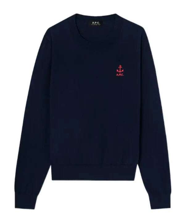 A.p.c. Logo-appliqué Sweatshirt - Dark Navy/ecru