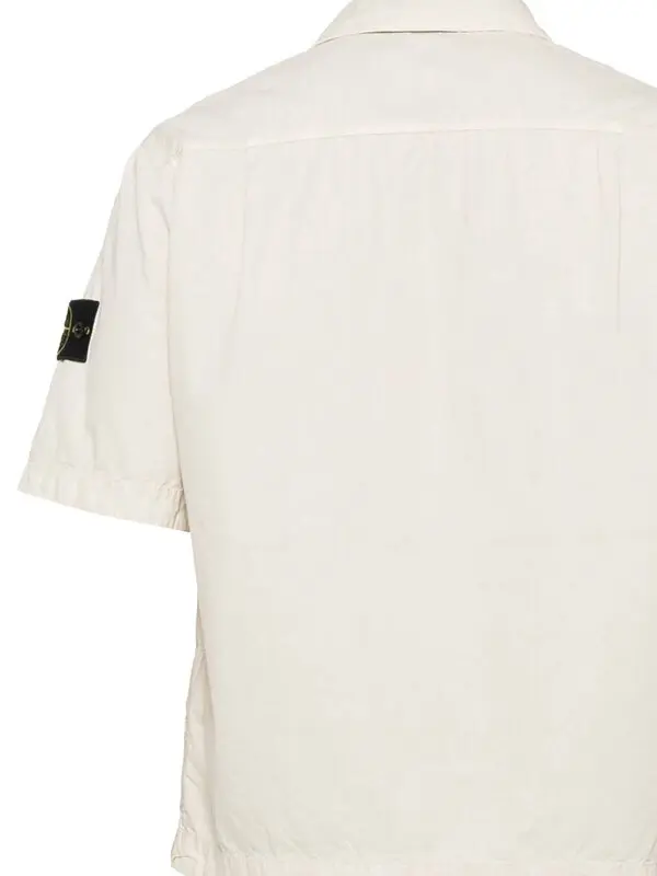Stone Island Compass Patch Short-sleeved Shirt - Sand