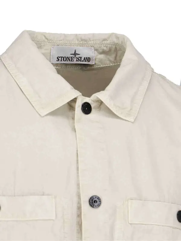 Stone Island Compass Patch Short-sleeved Shirt - Sand