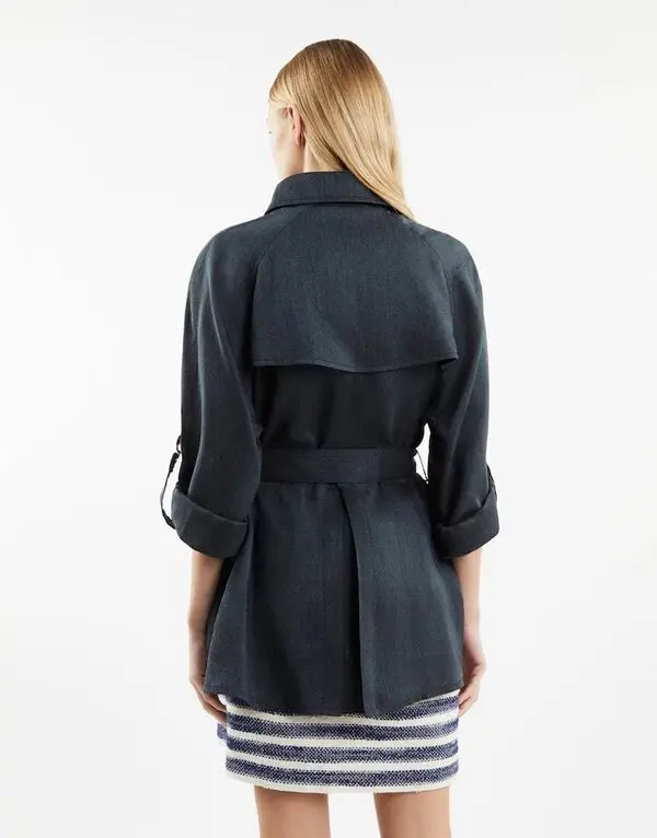 FAY Classic Trench Coat With Belted Waist And Asymmetrical Hem