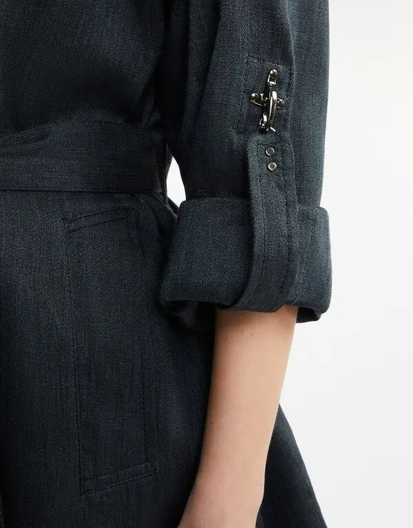 FAY Classic Trench Coat With Belted Waist And Asymmetrical Hem