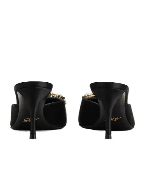ROGER VIVIER Embellished Slip-on Mules - Black