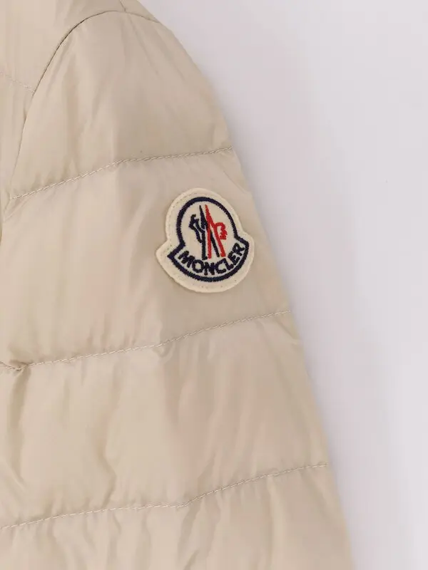 Moncler Lans Zip-up Short Padded Jacket - Beige