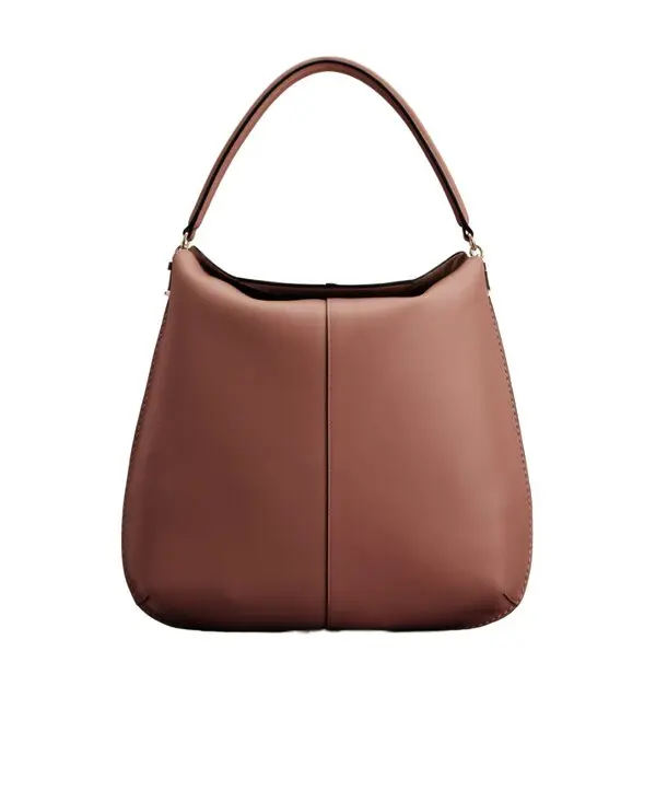 TOD'S Logo Plaque Shoulder Bag - Brown