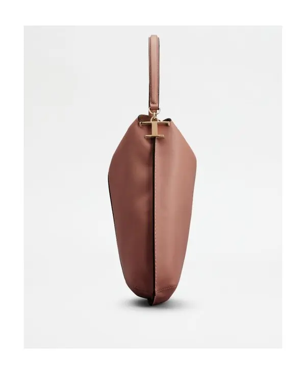 TOD'S Logo Plaque Shoulder Bag - Brown