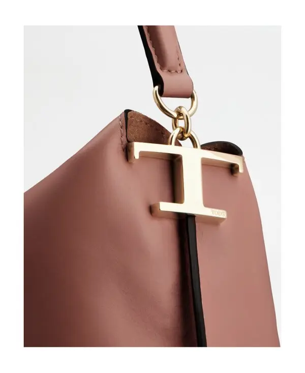 TOD'S Logo Plaque Shoulder Bag - Brown