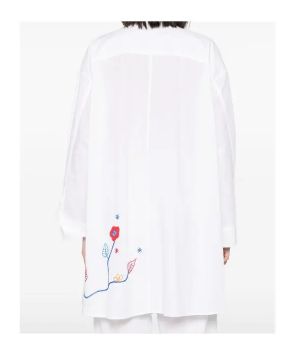 FORTE_FORTE Embroidered Floral Long Sleeve Shirt