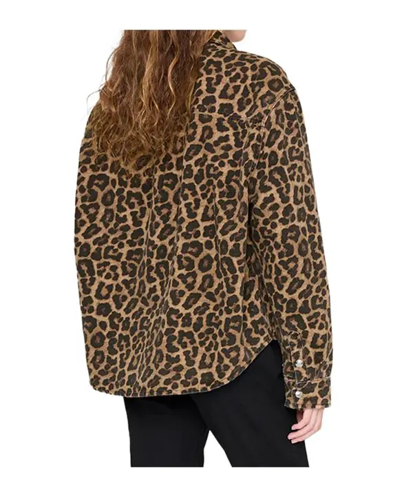 ANINE BING Leopard Print Long Sleeve Shirt